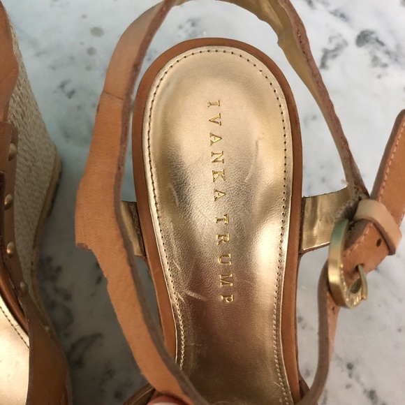 Ivanka Trump | Shoes | Ivanka Trump Leather Wedge Sandal | Poshmark